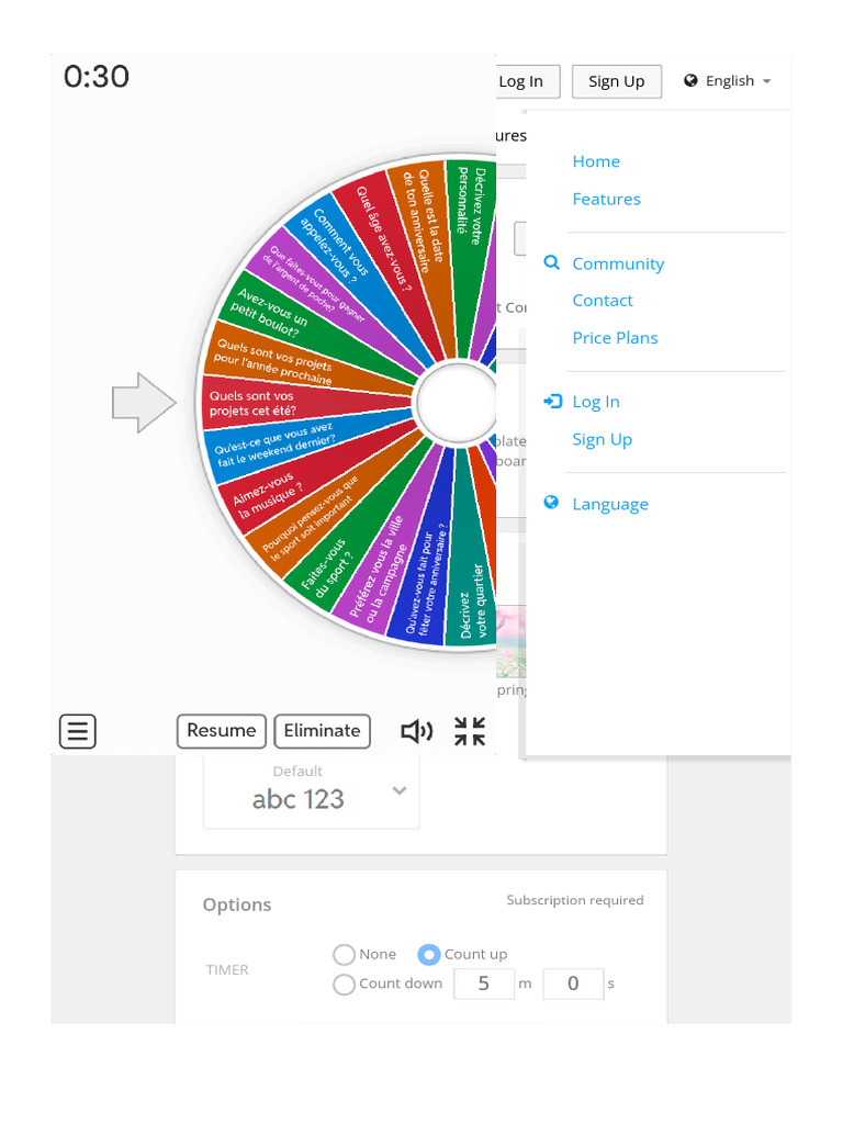 6th Year French Oral Questions Wheel | PDF