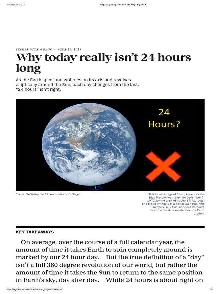 Why today really isn't 24 hours long | PDF | Apsis | Rotation