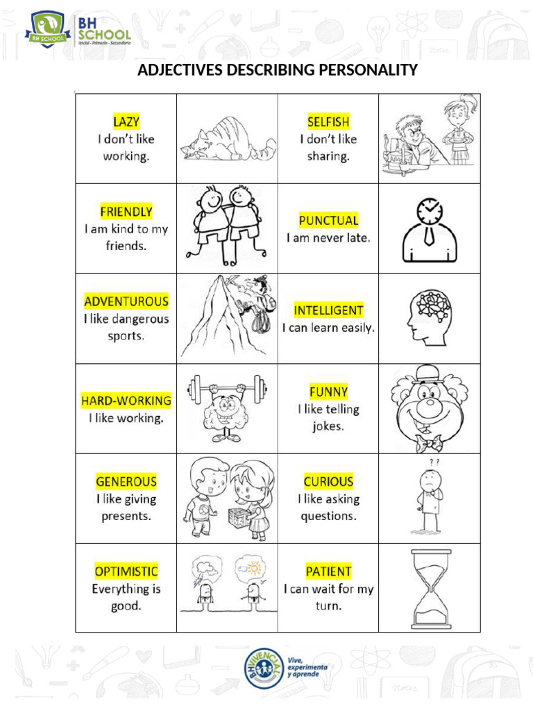 Adjectives Describing PERSONALITY | PDF