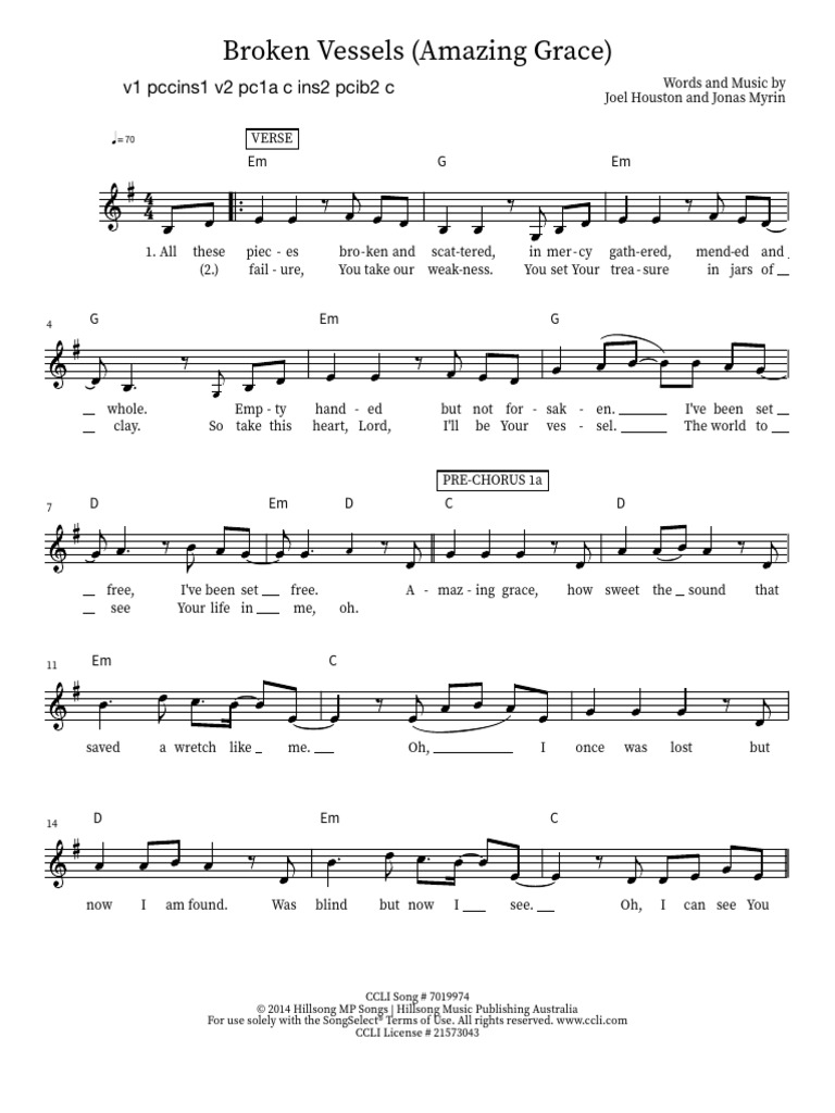 Broken Vessels (Amazing Grace) | PDF | Musicology | Elements Of Music