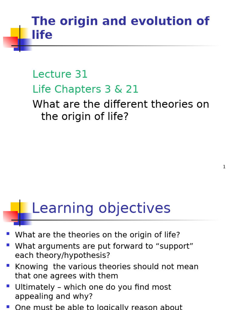 Lecture 31 The Origin of Life | PDF | Nature