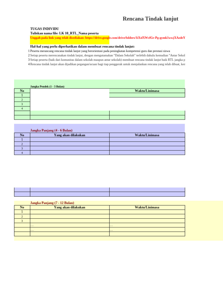 LK - 10 Rencana Tindak Lanjut (RTL) | PDF