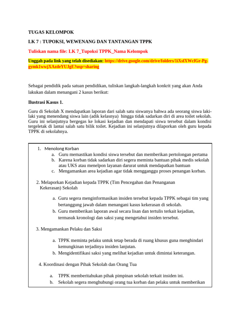 LK 7_Pembentukan TPPK | PDF