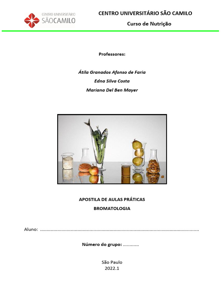 202227 12189 Apostila de Bromatologia 2022.1 | PDF | Filtragem | Química