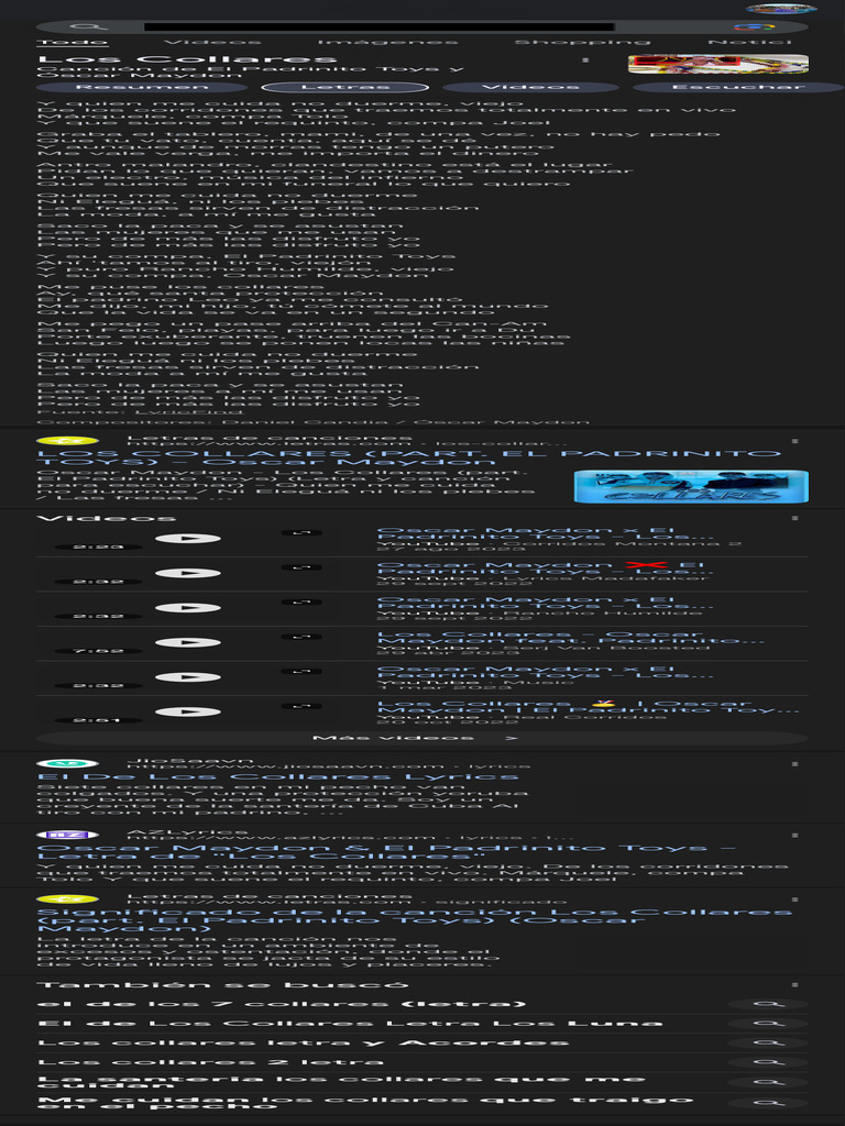 Los Collares Letra - Buscar Con Google | PDF
