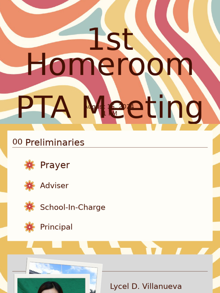 1st Homeroom PTA Meeting | PDF | Cognition | Learning