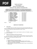 Minutes of Lupon Tagapamayapa | PDF