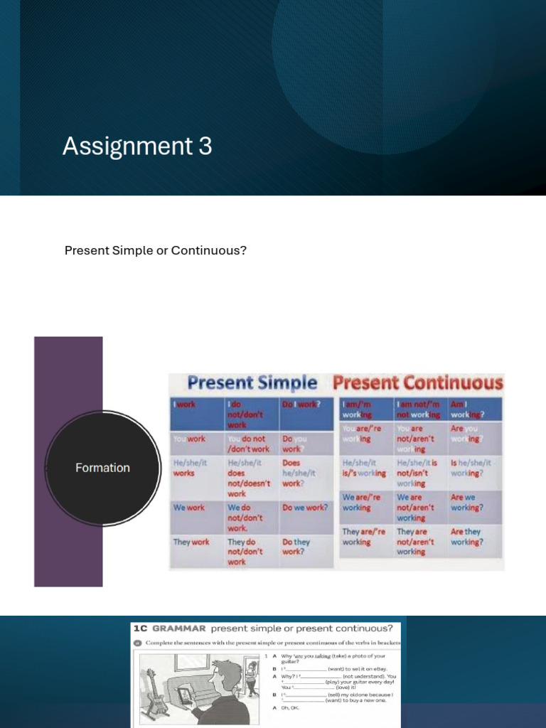 Assignment 3 - April 7 - Present Tenses | PDF