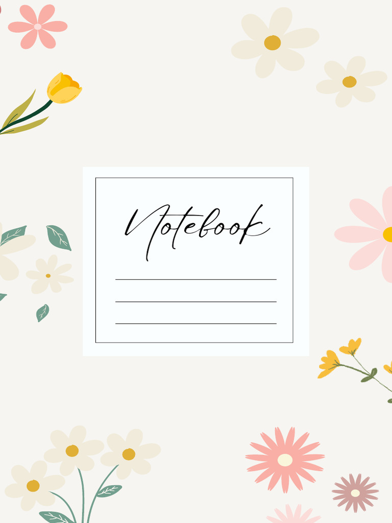 Green Watercolor Illustration Leaves Notebook Cover | PDF