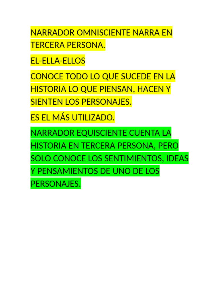 Narrador Omnisciente Narra en Tercera Persona | PDF