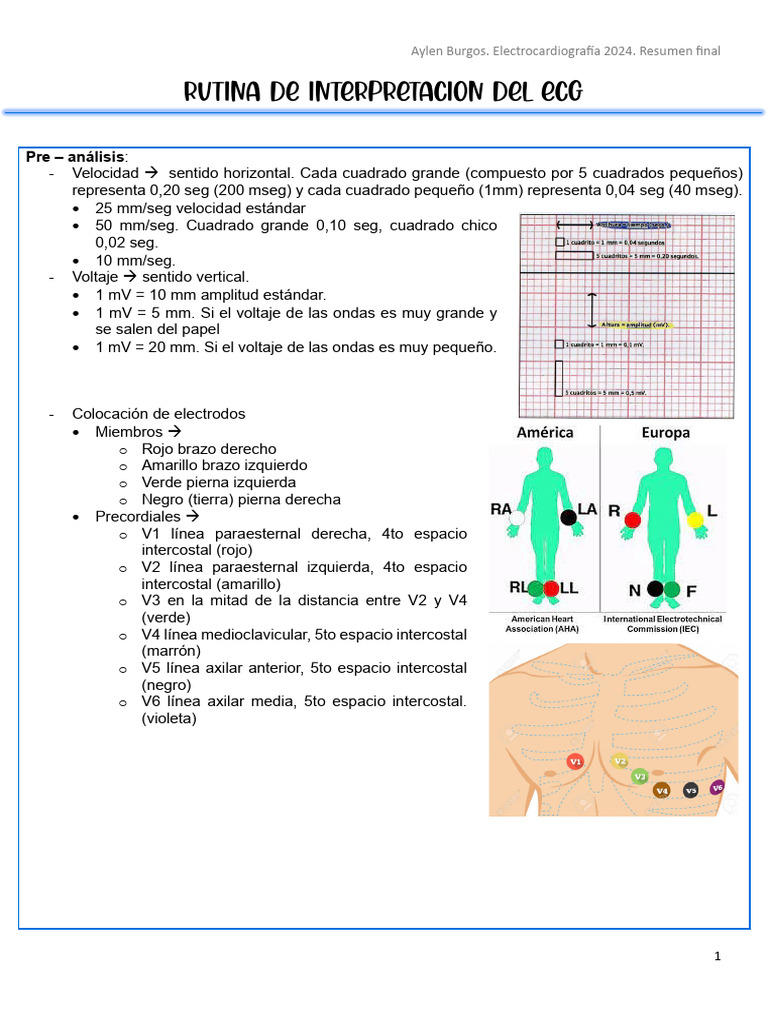 Resumen Electro Final | PDF | Cardiología | Electrofisiología cardíaca