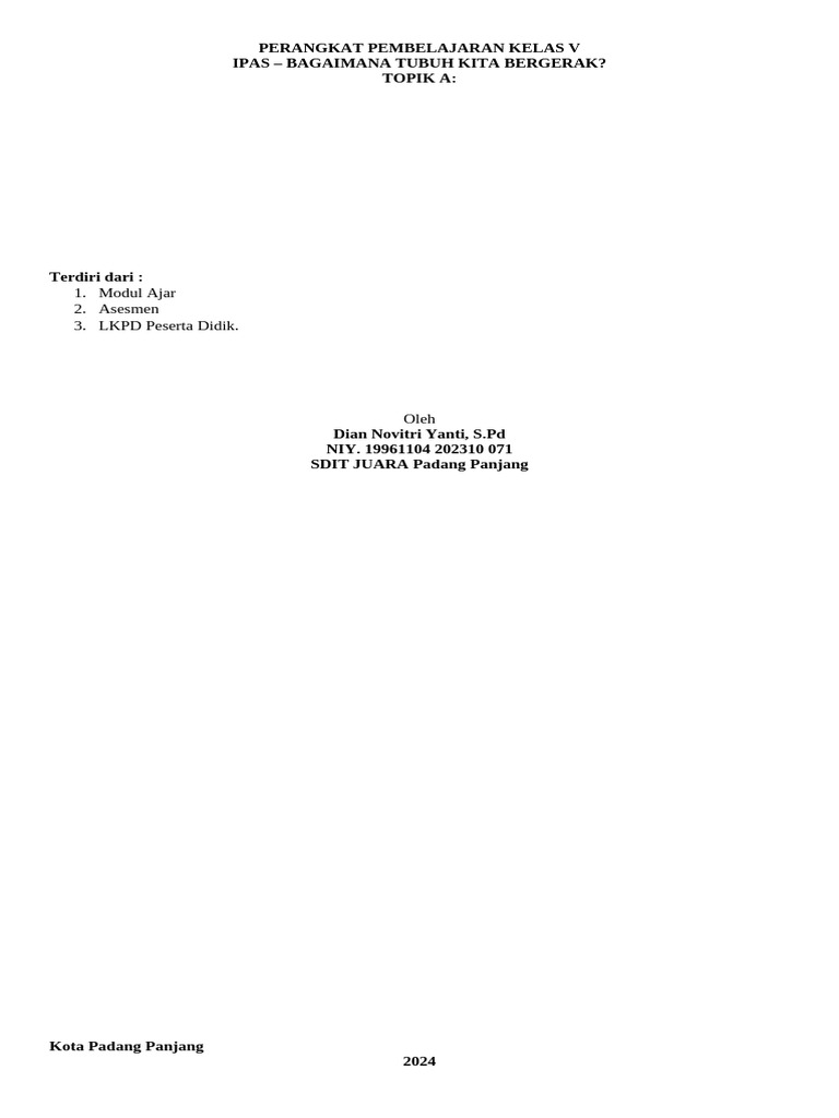 04 MODUL AJAR Rangka, Sendi, Dan Otot | PDF