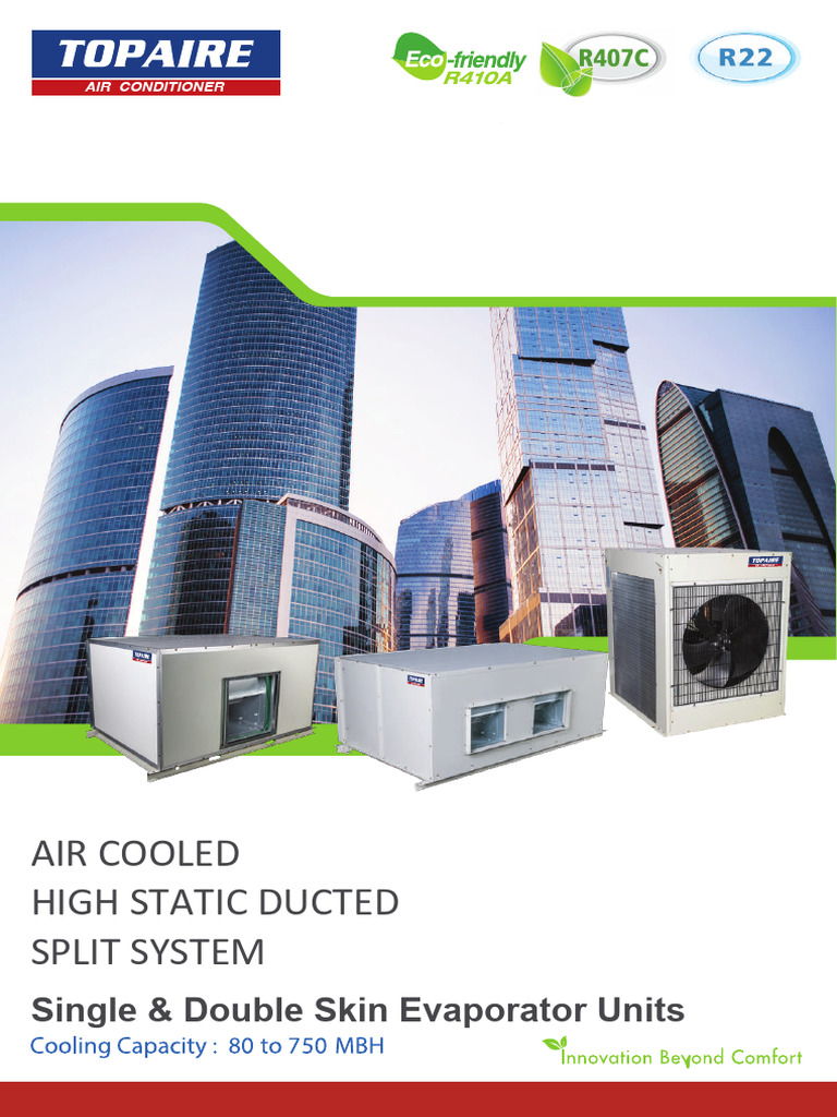 0424 FM Topaire Air Cooled High Static Ducted Unit | PDF | Heat ...