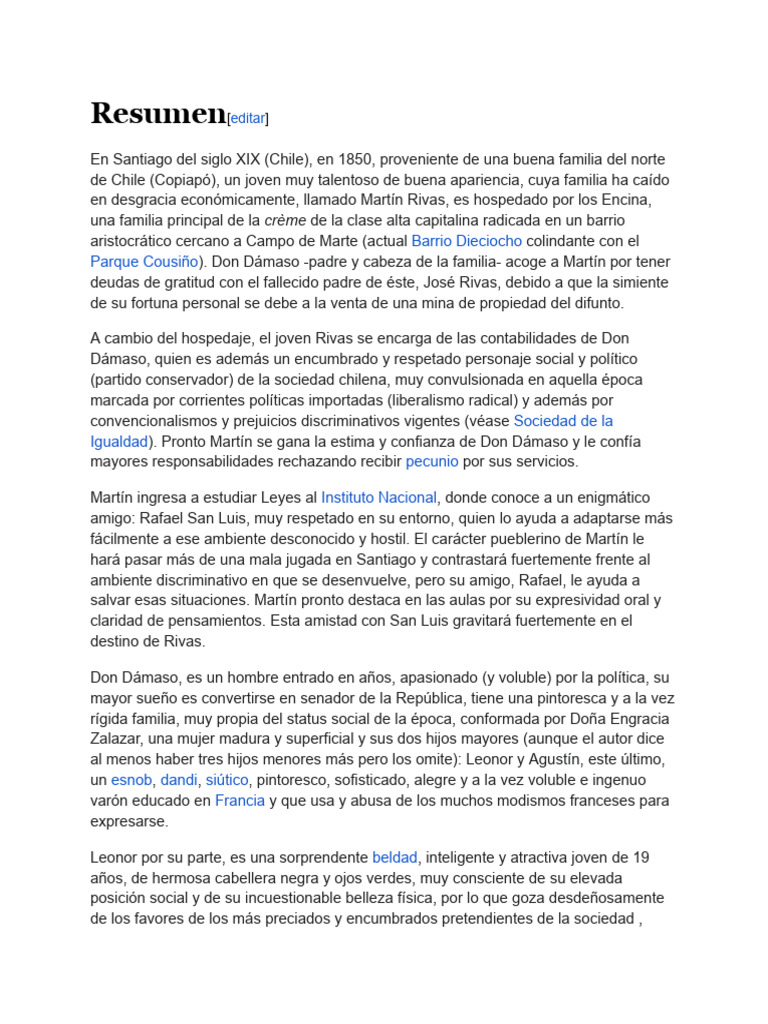 Martin Rivas Resumen 2025 | PDF