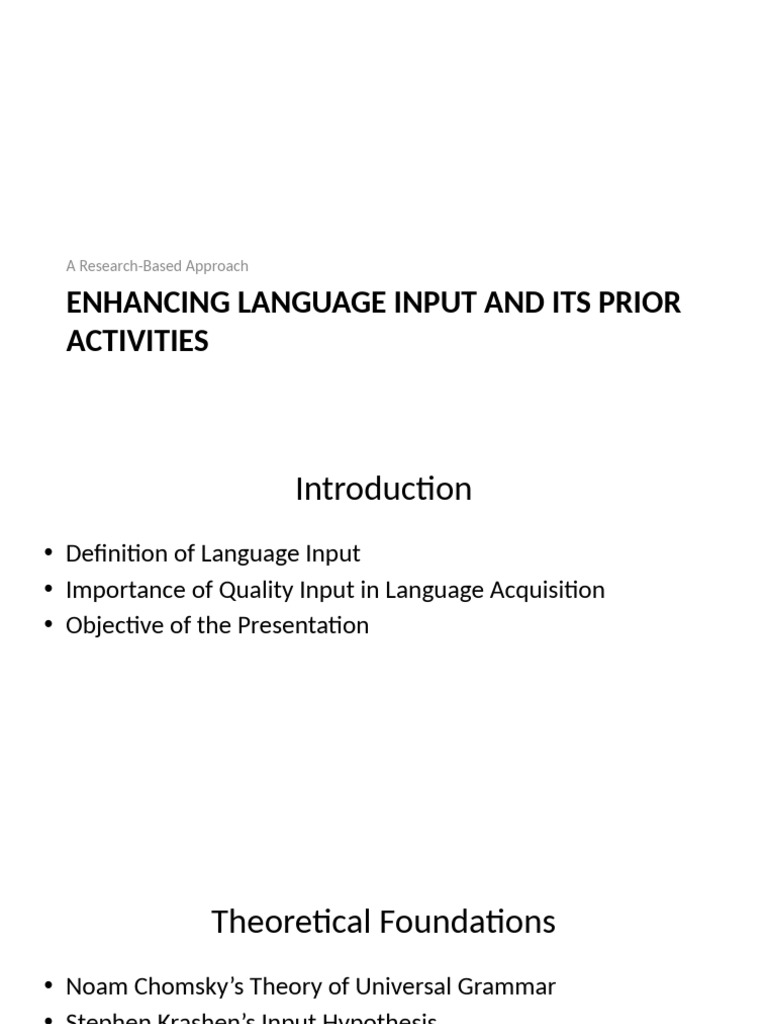 Enhancing Language Input | PDF