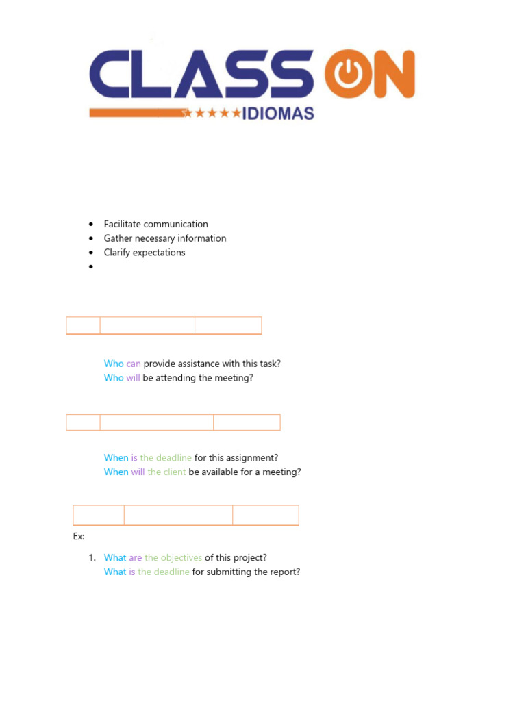 Business Class - Question Words - Rodrigo Chen | PDF | Sales | Business