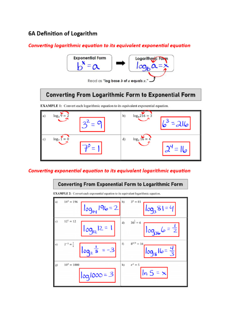 6A Definition of Logarithm | PDF