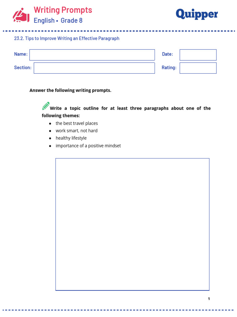 ME Eng 8 Q4 2302 - WS - Tips To Improve Writing An Effective Paragraph ...