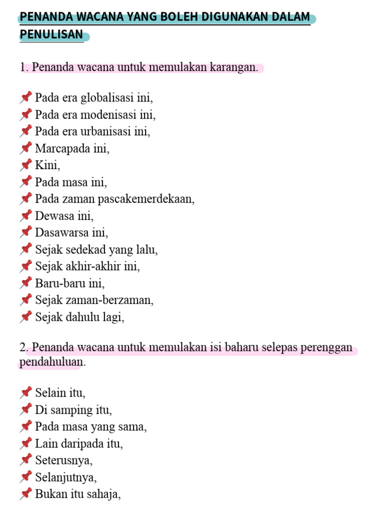 Penanda Wacana dalam Karangan Melayu | PDF