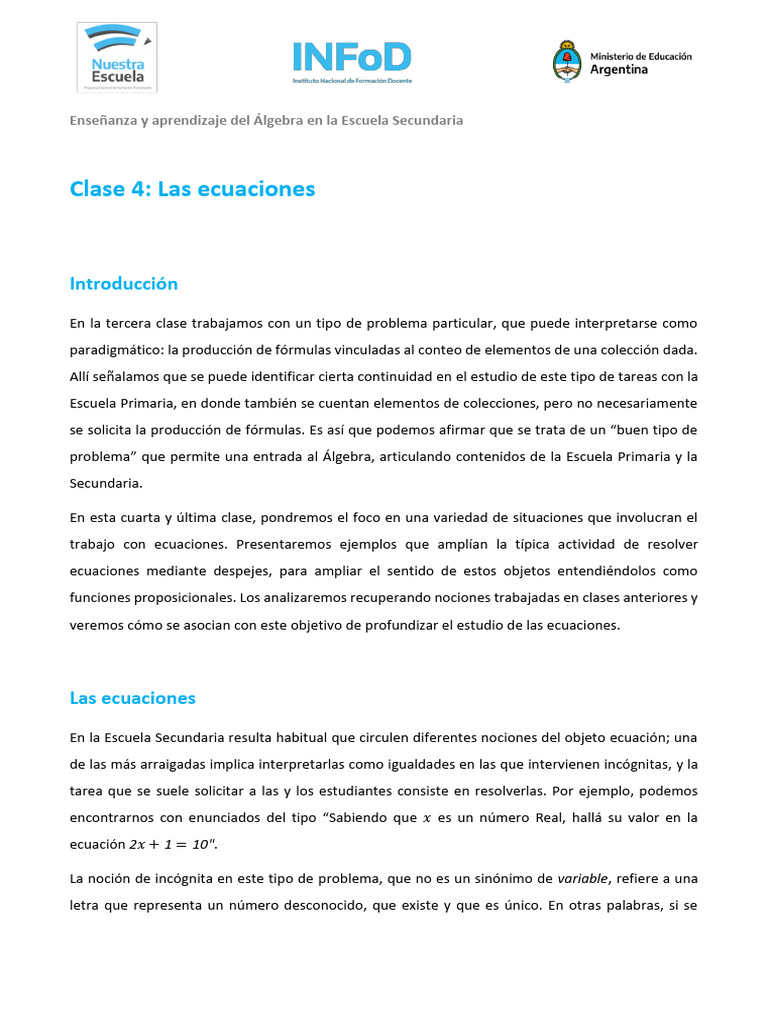 AMS05_CLASE04 | PDF | Ecuaciones | Proposición