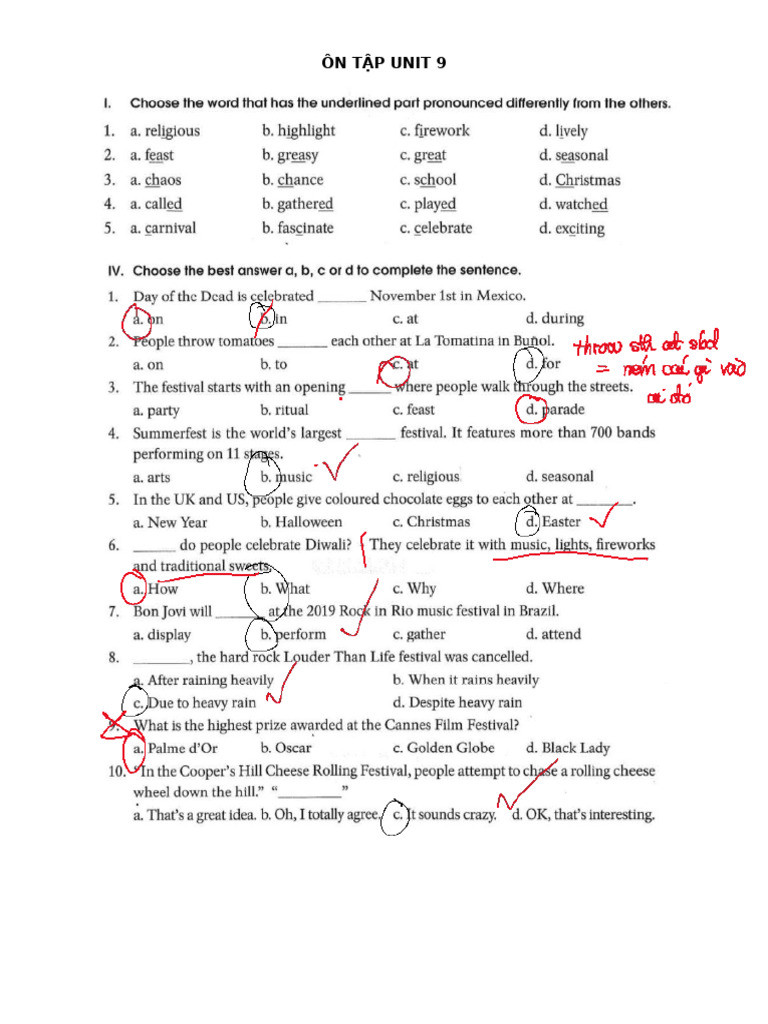 ÔN TẬP UNIT 9 | PDF