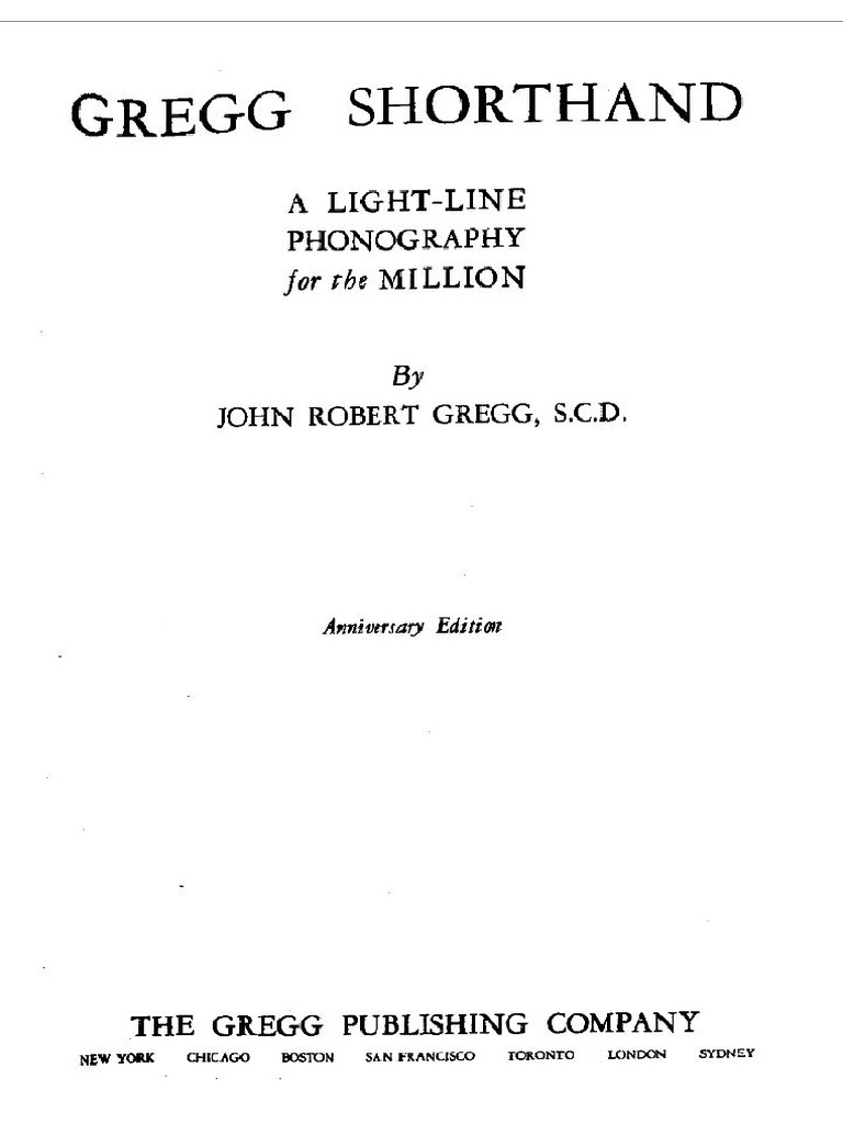 Foundation of Shorthand - Anniversary Edition TRANSCRIPTION | PDF