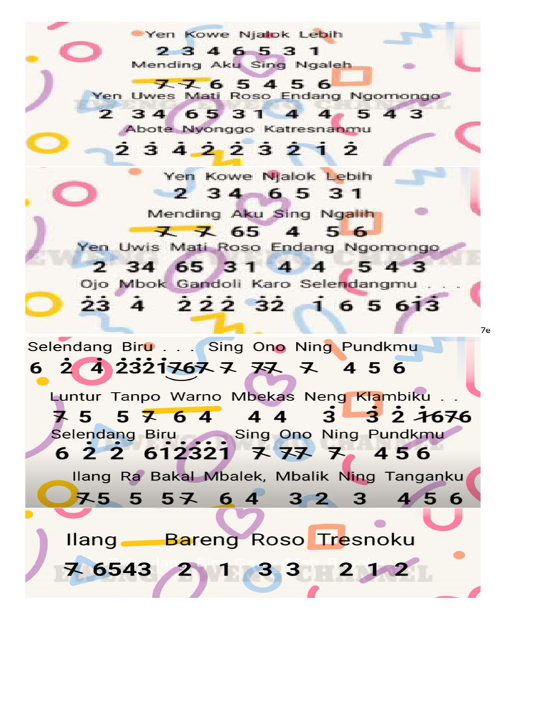 NOTE ANGKA SELENDANG BIRU | PDF