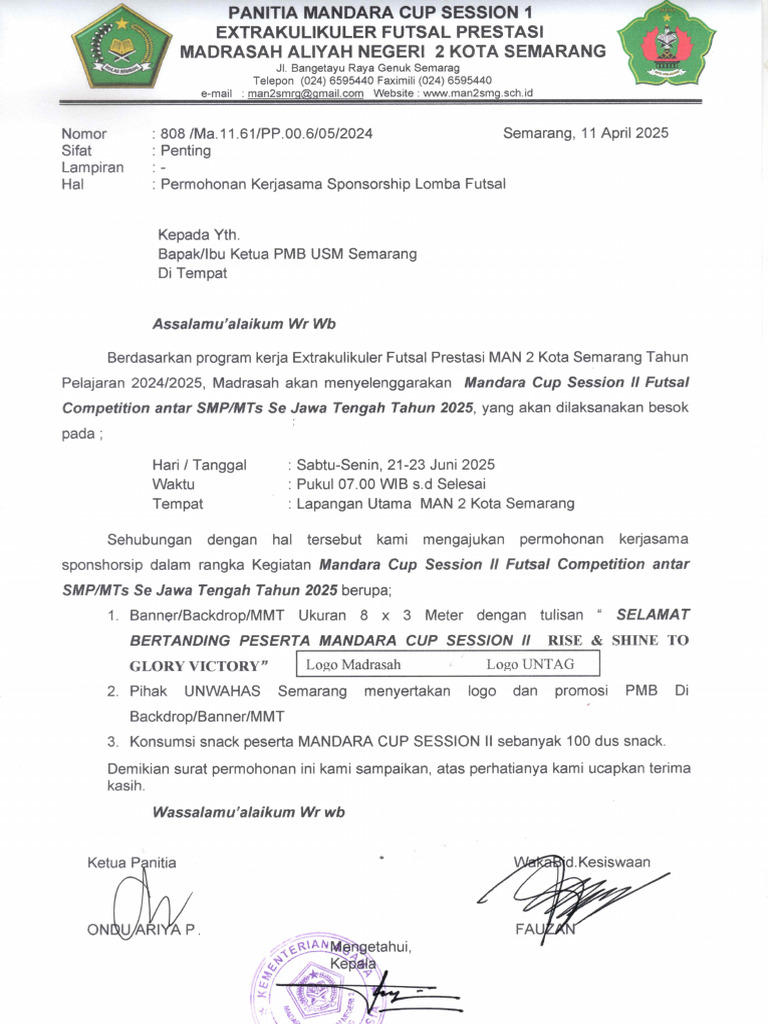 Mandara Cup Permohonan Usm | PDF