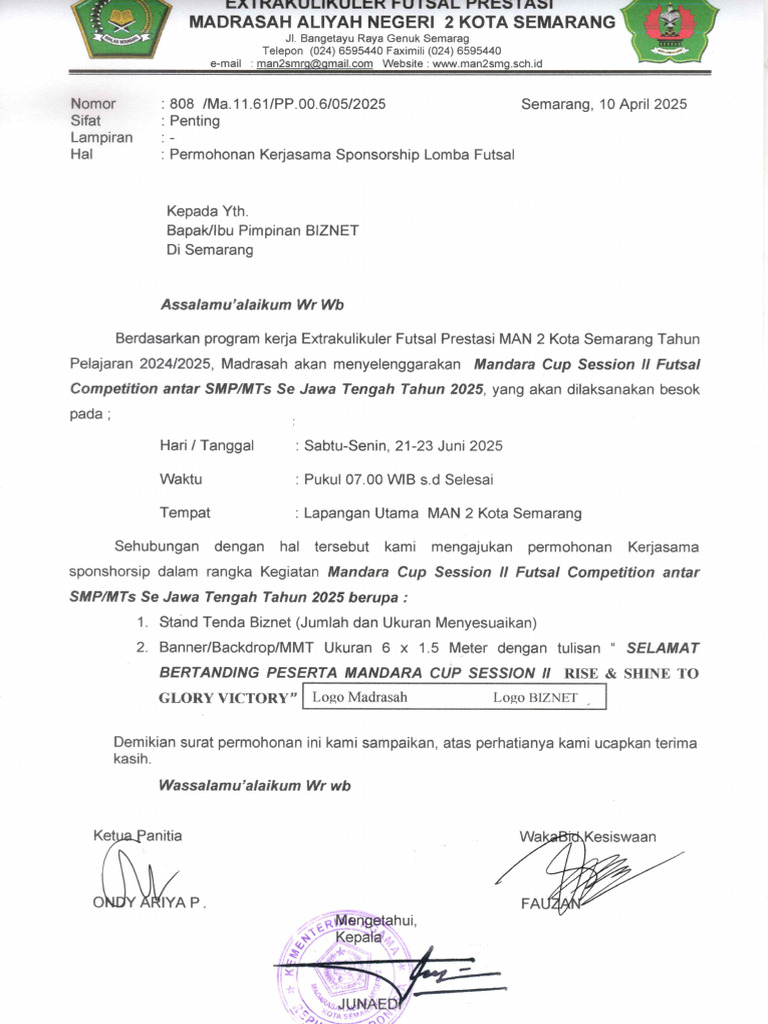 Mandara Cup Permohonan Biznet | PDF