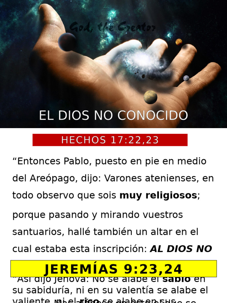 El Dios No Conocido | PDF | Dios | Creencia religiosa y doctrina