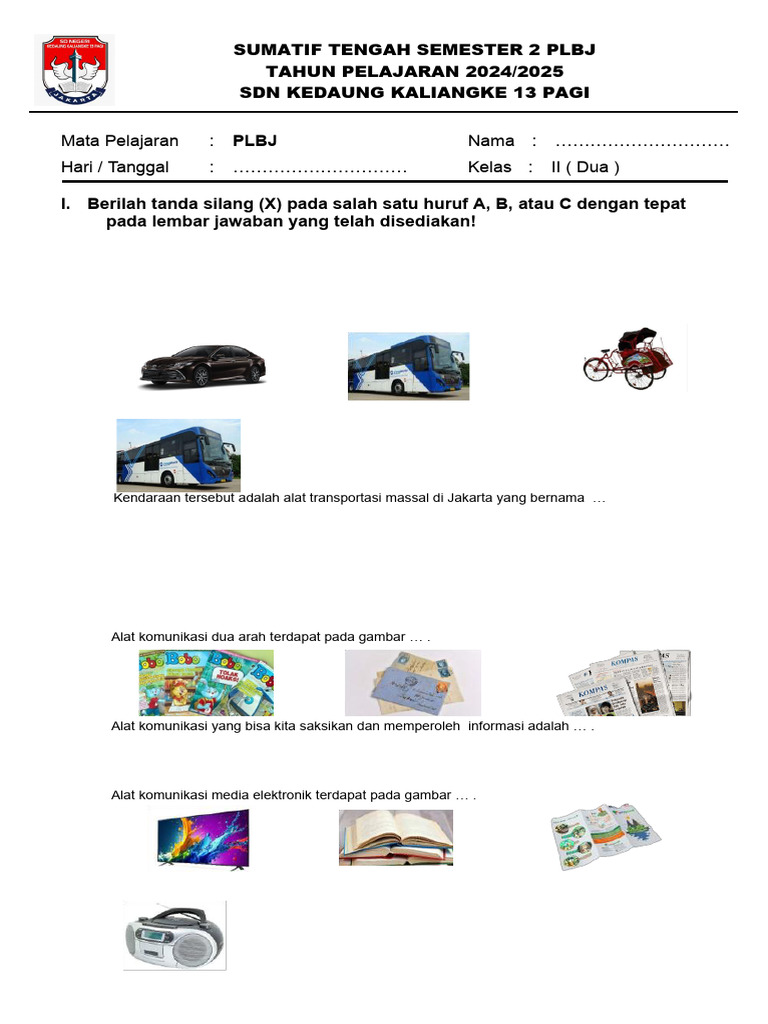 Soal PLBJ Sts 2 Kelas 2 | PDF