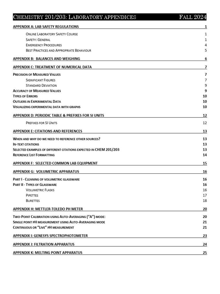 F24 CHEM 201 and 203 Lab Appendices | PDF | Significant Figures ...