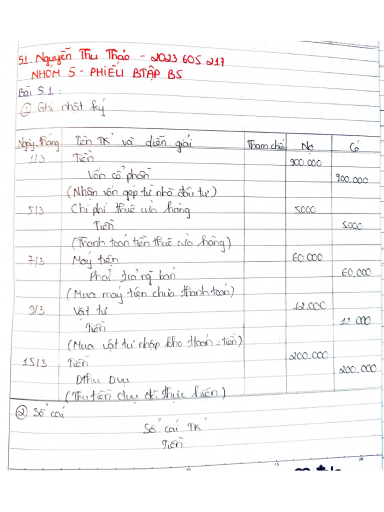 51. Nguyễn Thu Thảo - Phiếu BT B5 | PDF