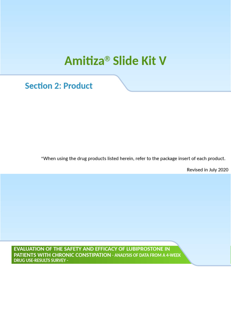 Amitiza Slide Kit V Use-Results Survey | PDF | Dose (Biochemistry ...