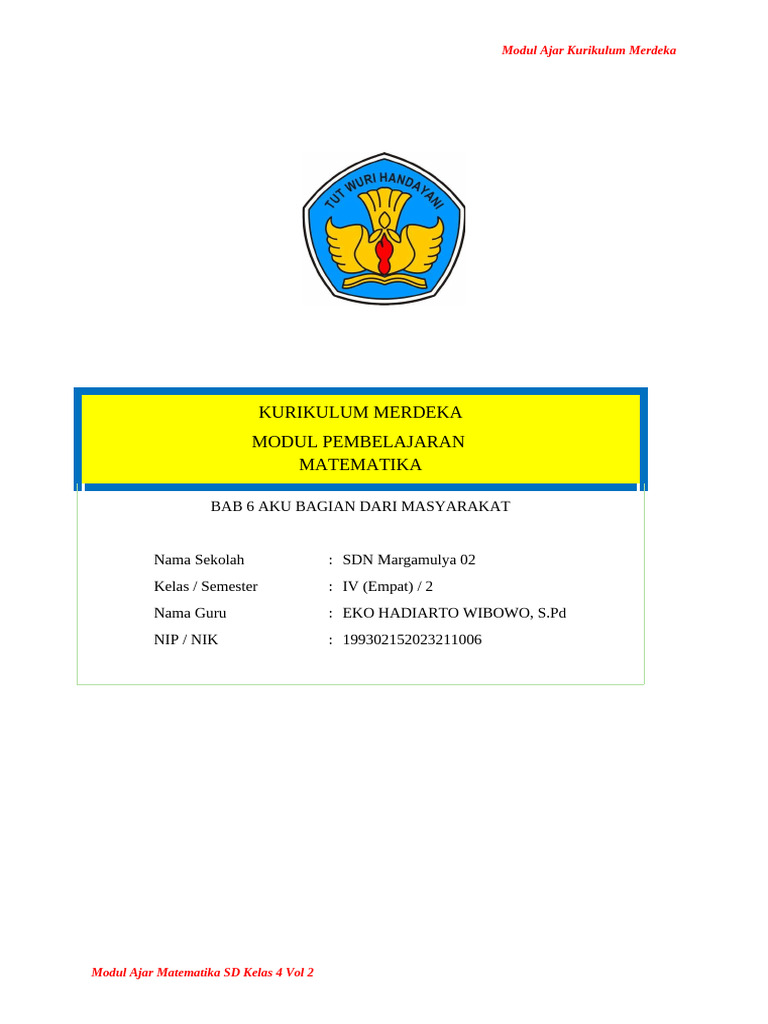 Modul Ajar MTK Kelas 4 | PDF