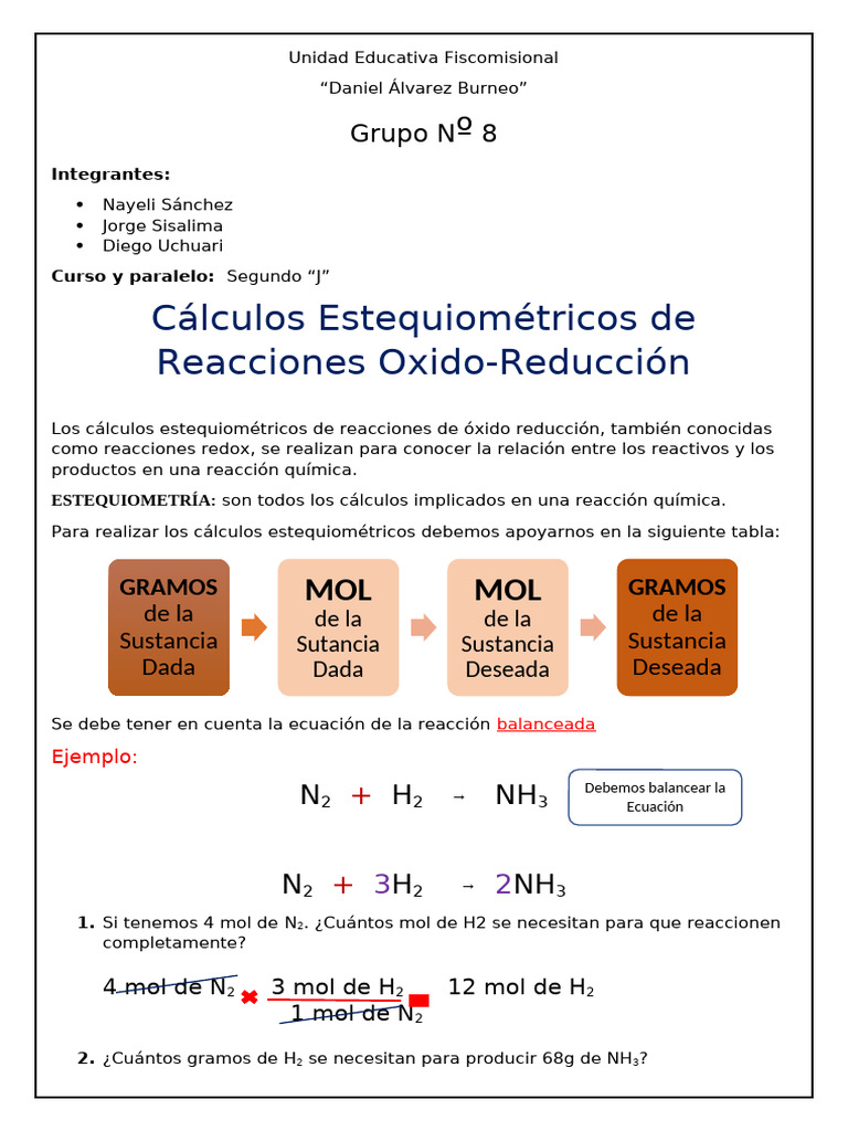 cálculos estequiométricos | PDF | Estequiometría | Mole (Unidad)