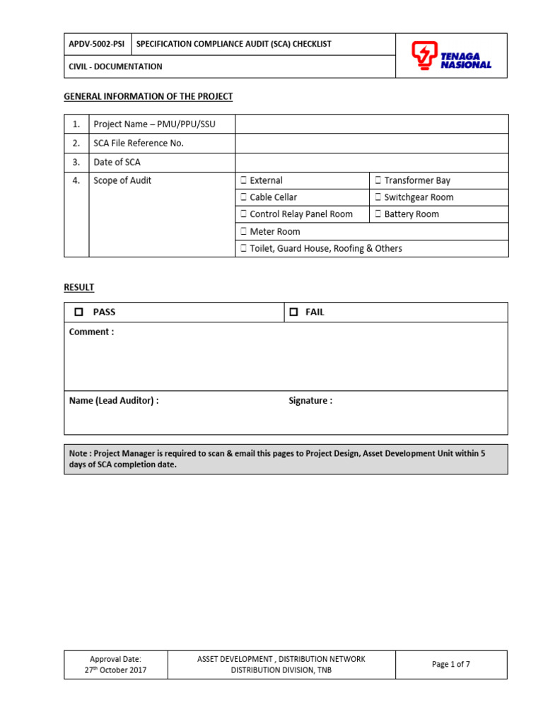 PPU PIAT CHECKLIST (1) | PDF | Specification (Technical Standard)