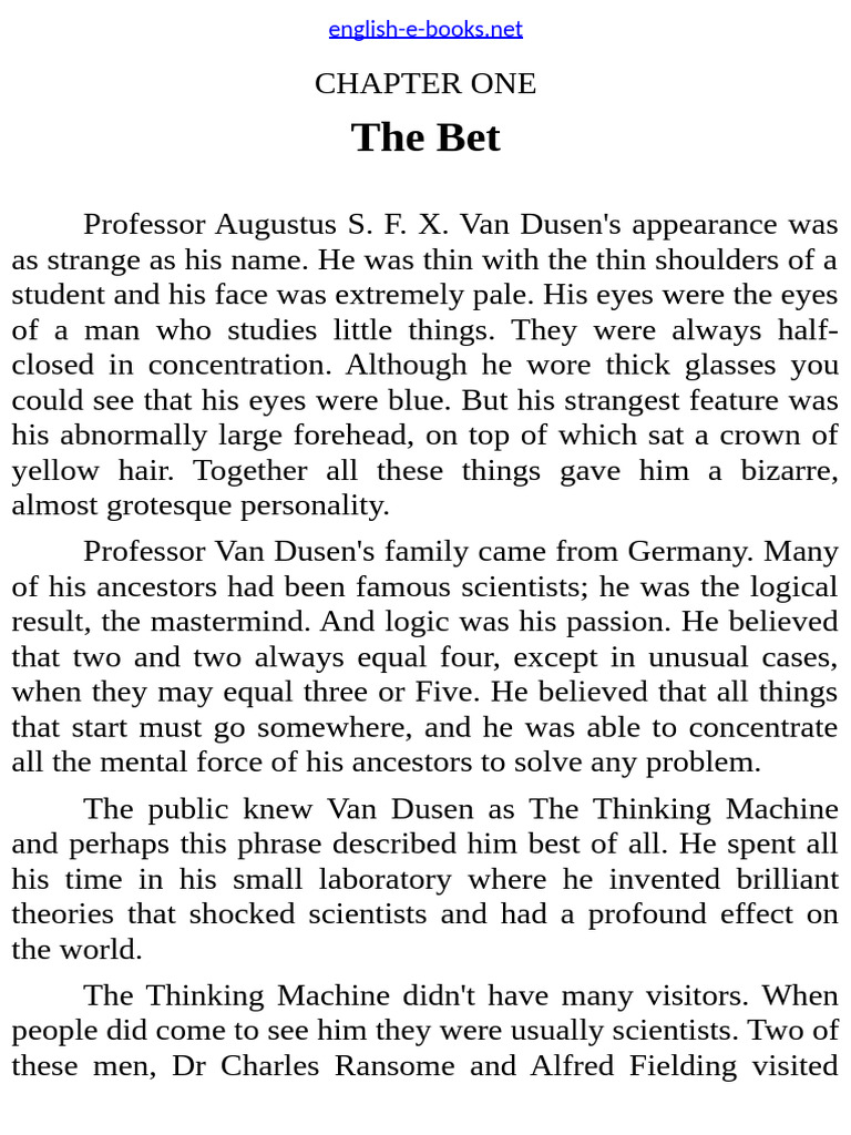 The Problem of Cell 13-Jacques Futrelle | PDF | Thought