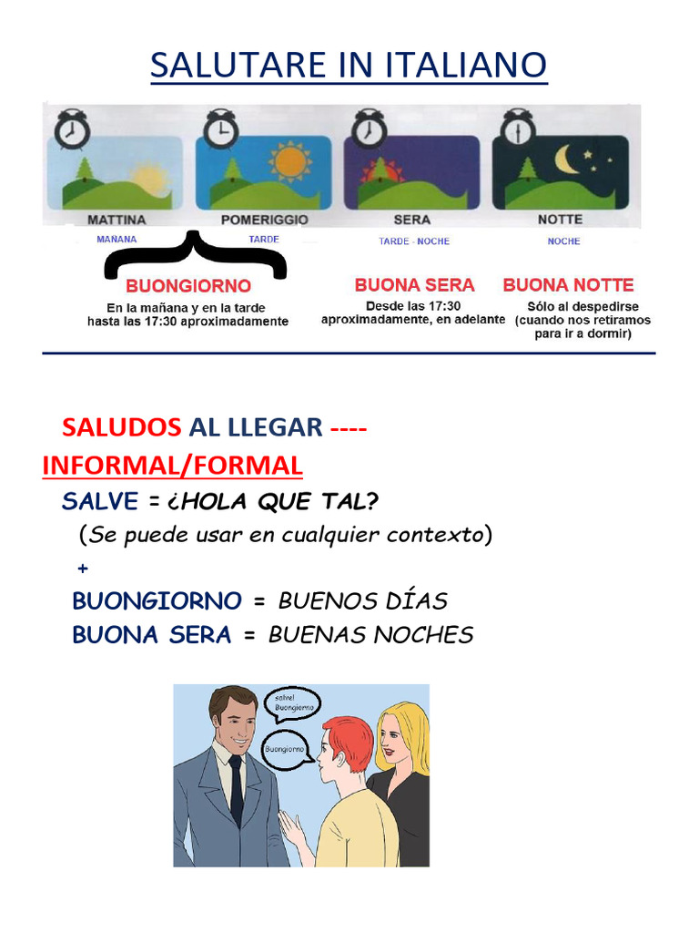 I Saluti in Italiano | PDF