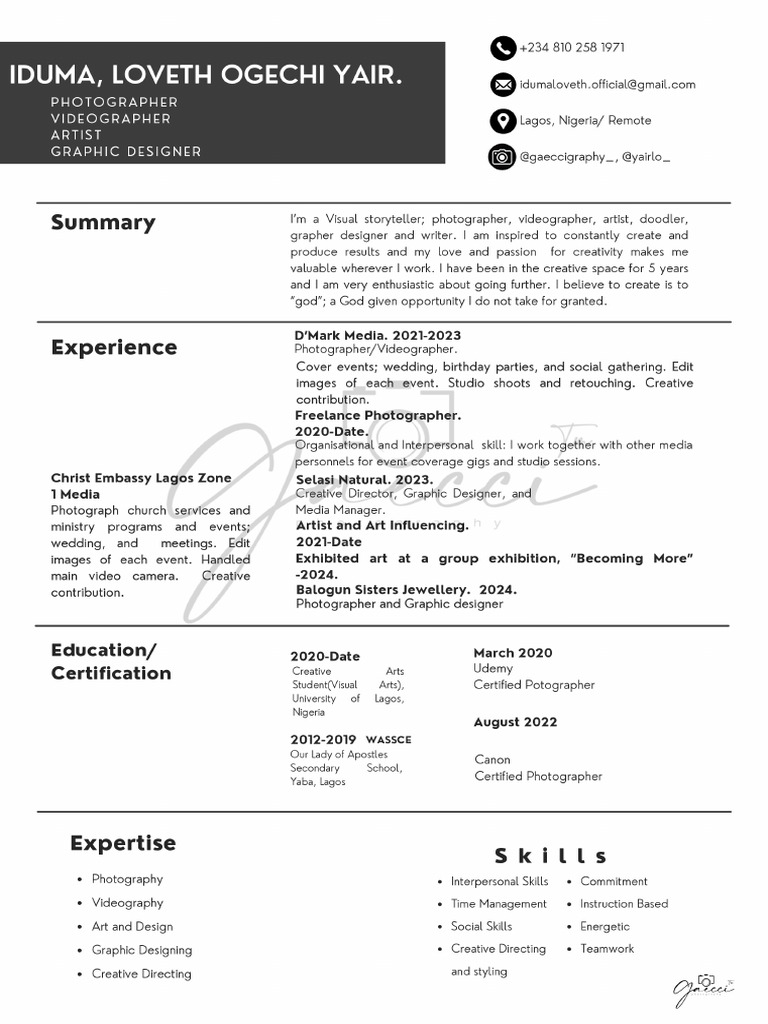 Loveth's Media CV | PDF
