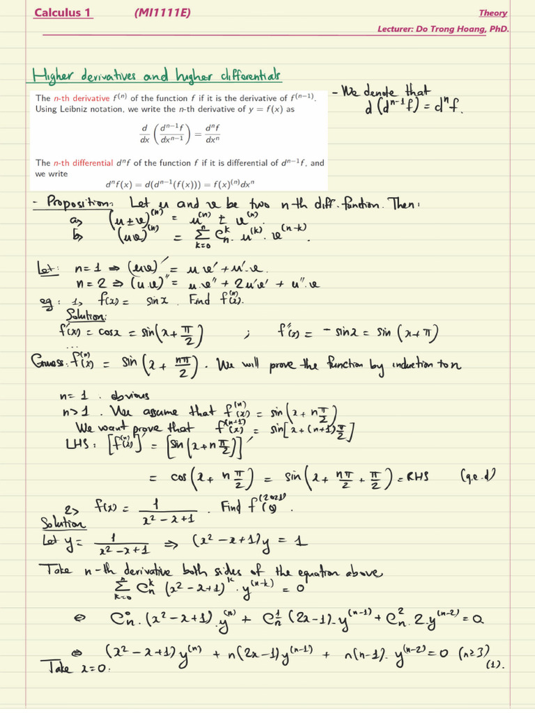 Calculus 1 - Theory | PDF