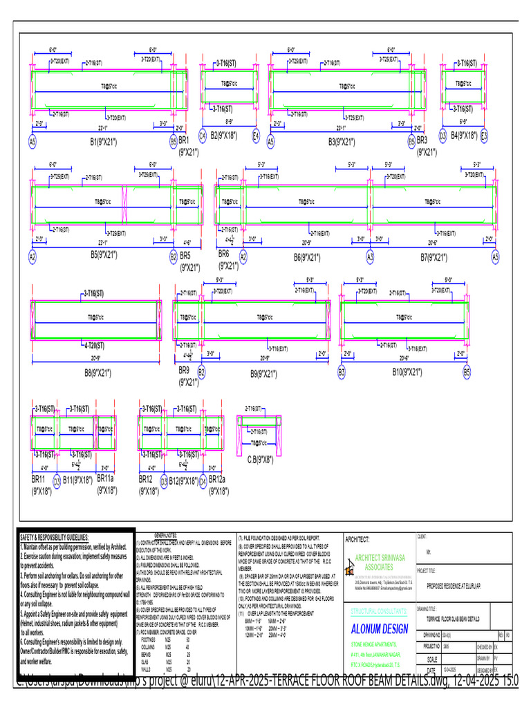 12 Apr 2025 Terrace Floor Roof Beam Details 3 | PDF | Architectural Elements | Building Engineering