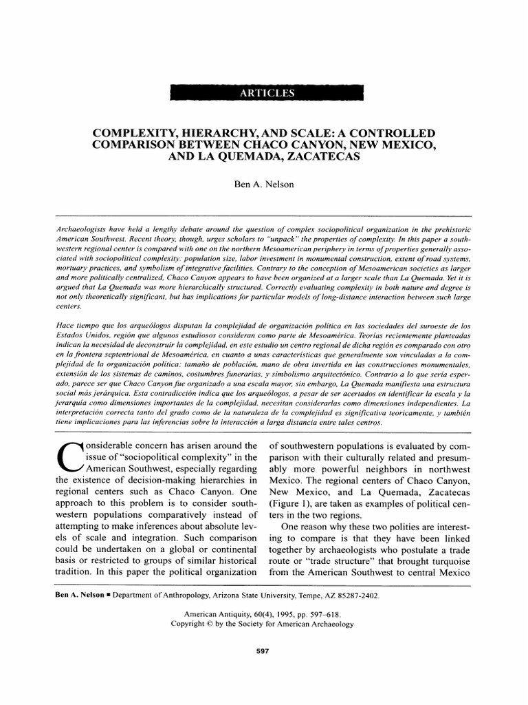 Nelson 1995. Complexity - Hierarchy - and - Scale - A - Control | PDF | Masonry