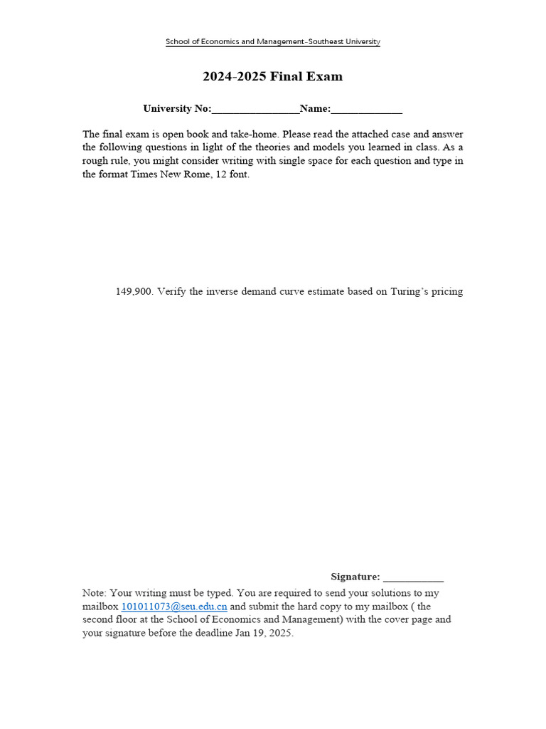 2024modern Economics Final Exam | PDF