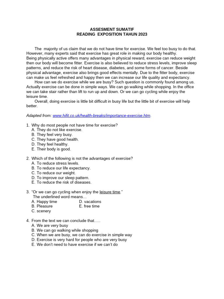 Assesment Sumatif Expo 2023 | PDF | Smoking | Tobacco Smoking