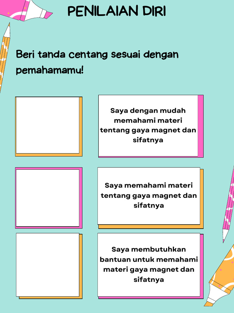 Turquoise Orange Pink Illustrative English PMI Self Reflection ...