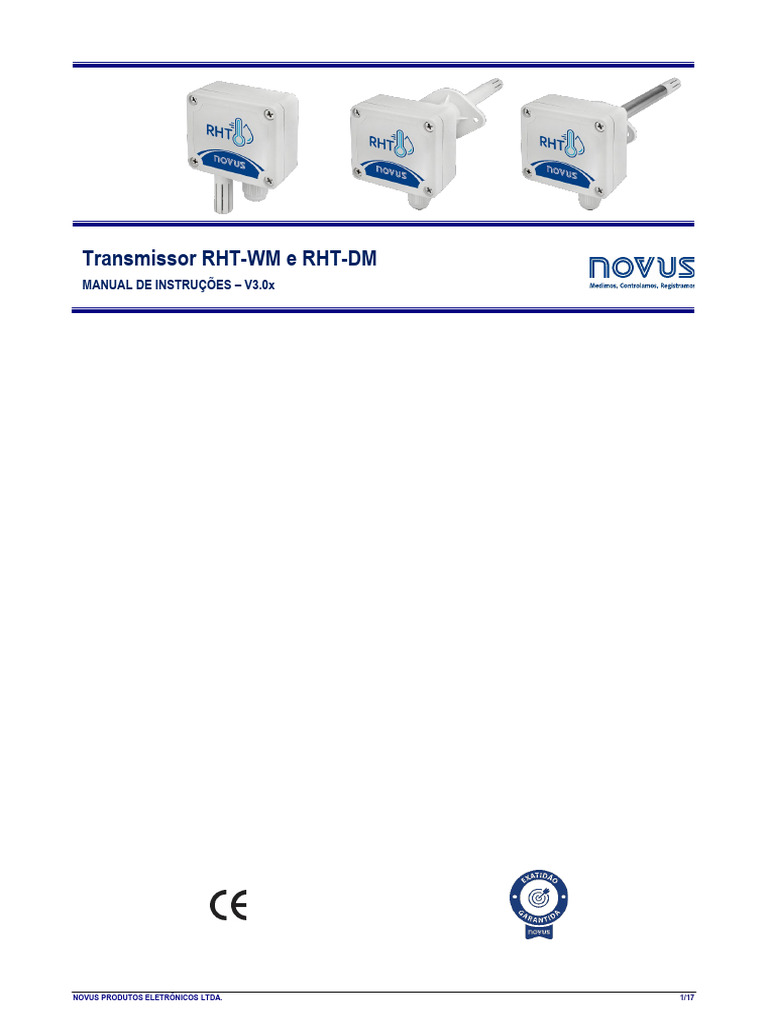 Manual de Instruções Transmissores RHT-WM e RHT-DM | PDF | Temperatura ...