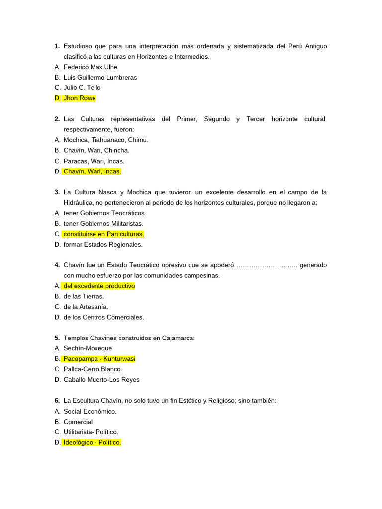 Practica Pre Incas 1 | PDF