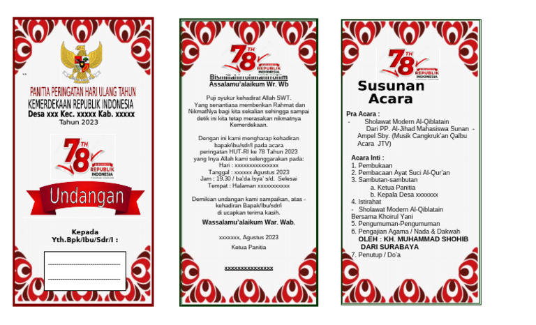 UNDANGAN HUT-RI 2023 Part 3 | PDF