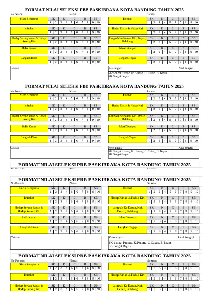 Form Nilai PBB CaJabar 2025 Terbaru | PDF
